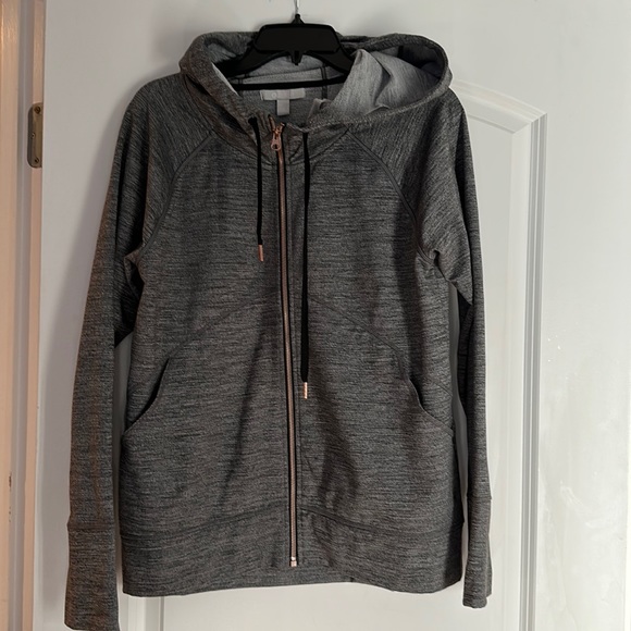 Zella | Jackets & Coats | Zella Hes Theres Grey Light Sweat Hoodie With ...